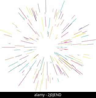 Radiate colorful lines, rays, beams. Radiating, radial multicolor sun ...