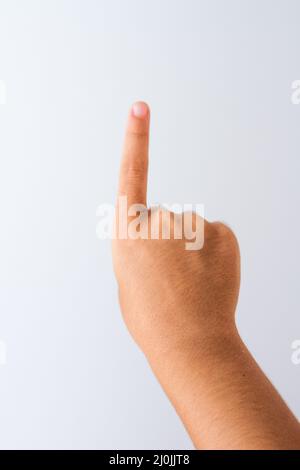 child waving forward on a white background in Rio de Janeiro Stock ...
