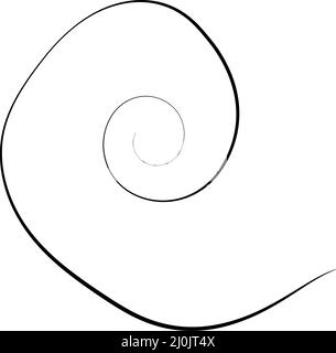 Freehand, hand drawn spiral, swirl, twirl element. Volute, helix ...