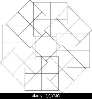 Mirrored, tweaked irregular grid, mesh, grating and lattice geometric ...