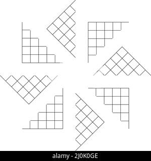 Mirrored, tweaked irregular grid, mesh, grating and lattice geometric ...