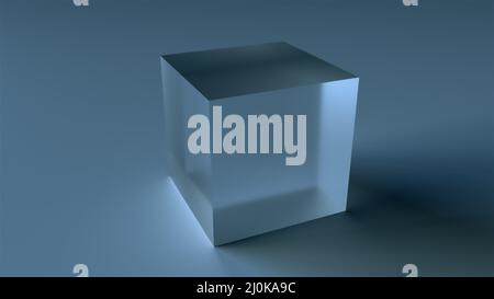 Translucent glass cube Stock Photo - Alamy