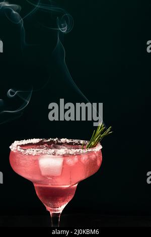 Alcoholic or non-alcoholic margarita type cocktail with ice and ...