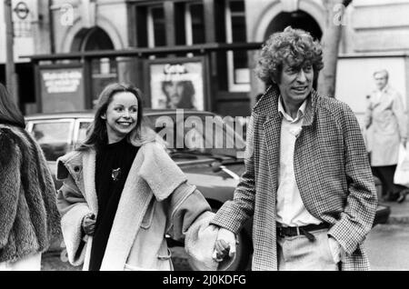 Tom Baker and his wife Lalla Ward at a restaurant in Chelsea with her ...