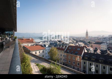 Linz; Old town, view from the castle terrace Stock Photo - Alamy