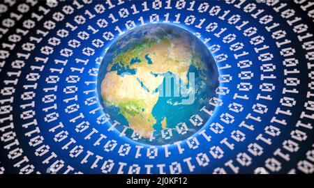 Symbolic image of digitized world Stock Photo - Alamy