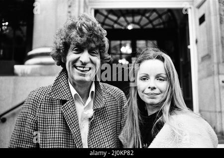 Tom Baker and his wife Lalla Ward at a restaurant in Chelsea with her ...