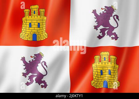 Leon province flag, Spain Stock Photo - Alamy
