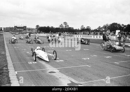 Electric Car Trials in England. The Lucas Electrathon race at Donington ...