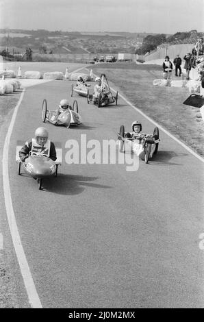 Electric Car Trials in England. The Lucas Electrathon race at Donington ...