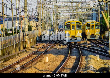 Seibu Line seen from Nishikasawa Station. Shooting Location: Saitama ...
