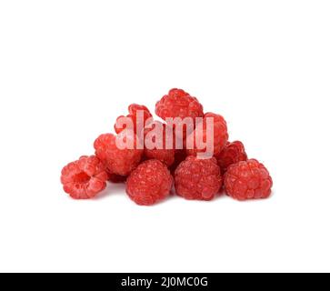 Set with delicious ripe raspberries on white background. Banner design ...