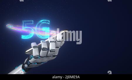 Humanoid Robot Hand Smartphone 5G Stock Photo - Alamy