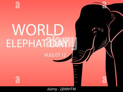 World Elephant Day Vector Illustration on 12 August with Elephants ...