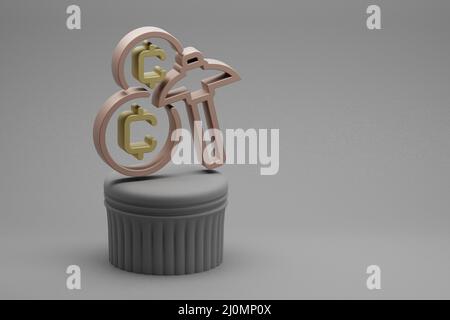 Beautiful illustrations Coin Mining symbol icon on a fountain and ...