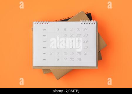 flat lay pile planner calendars. High quality and resolution beautiful ...