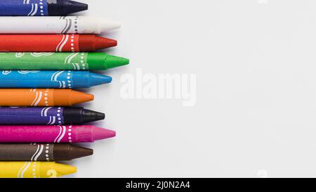 Close up collection crayons Stock Photo - Alamy