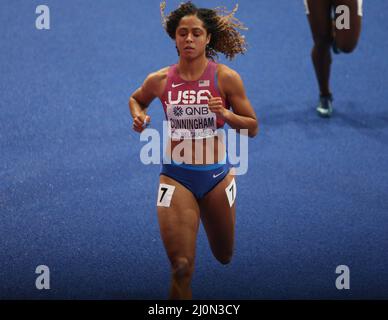 Gabriele CUNNINGHAM of USA, Heats 60 M Hurdles Women during the World ...
