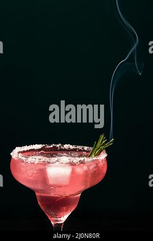 Alcoholic or non-alcoholic margarita type cocktail with ice and ...