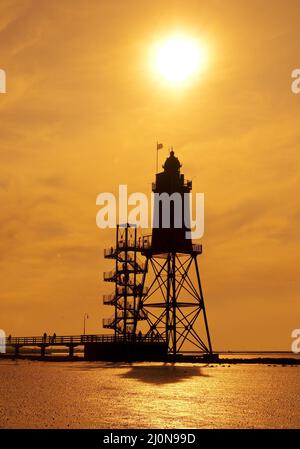 Obereversand lighthouse in Dorum-Neufeld , Germany, Lower Saxony Stock ...