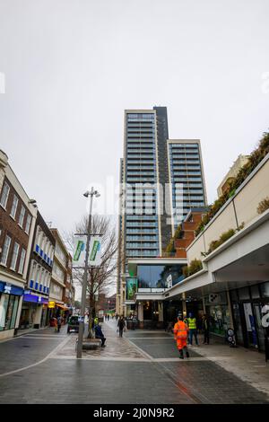 The recently completed mixed use tall tower block development at ...
