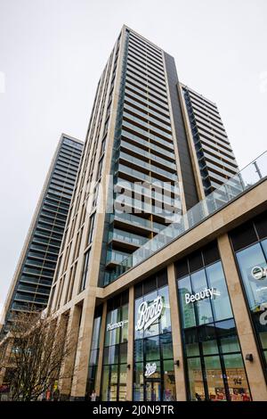 The recently completed mixed use tall tower block development at ...