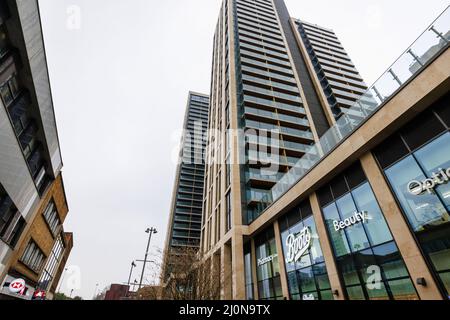 The recently completed mixed use tall tower block development at ...