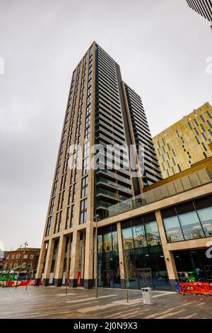 The recently completed mixed use tall tower block development at ...