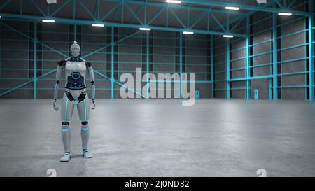 Humanoid Robot Industry Hall Stock Photo - Alamy