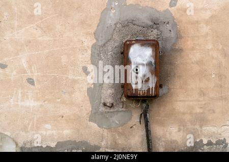 Electric control box and concrete and old and electrical power control ...