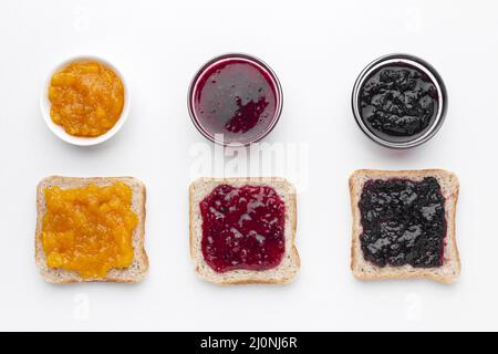 Top view different types jam. Resolution and high quality beautiful ...