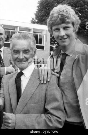Athlete Steve Cram Steve CRam and Jimmy Hedley with the time capsule ...