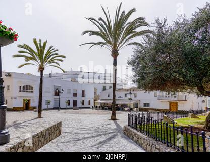 Rota, Spain - 12 March, 2022: the picturesque old city center of Rota ...