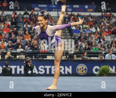 March 19, 2022: LSU's Haleigh Bryant performs her floor routine during ...
