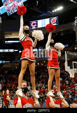 March 18, 2022: Wisconsin Badgers guard Johnny Davis (1) during the ...