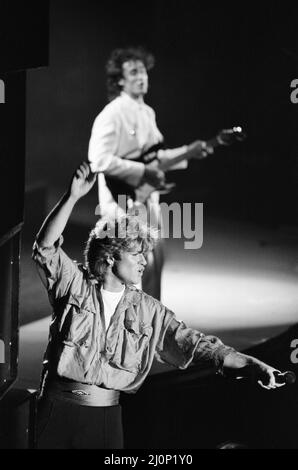 Pop group Wham! in concert at Whitley Bay. December 1984. Pop group ...