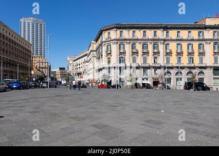 Naples, Italy. Piazza Municipio square. Palazzo San Giacomo, Naples ...