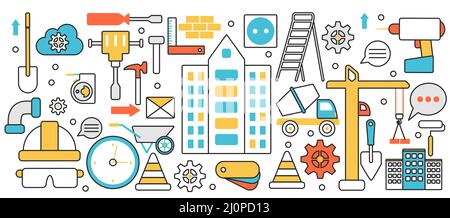 Civil engineering work vector infographic template Stock Vector Image ...