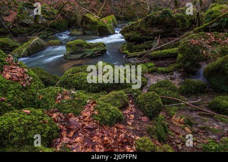 German-Luxembourg Nature Park, Irrel waterfalls. Germany Stock Photo ...