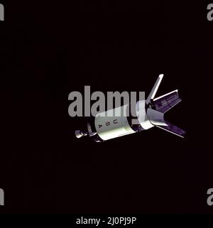 The Lunar Module Adapter's four panels are retracted to the fully open ...