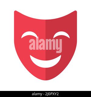 Theater face mask icon, emotion actor comedy and drama symbol, festival ...