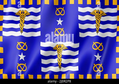 Brisbane City Flag, Country Australia, Isolated On White Background ...