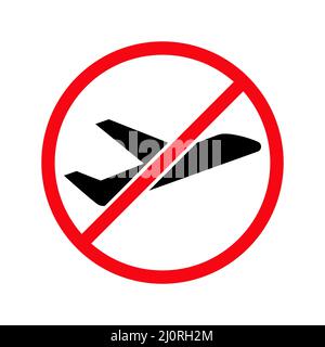 No aircraft and plane allowed vector flat illustration isolated on ...