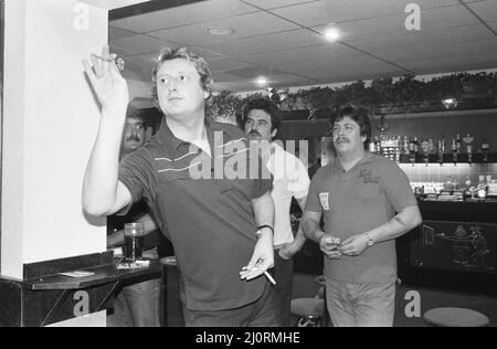 British dart player Eric Bristow pictured at the pub with Ladies Darts ...