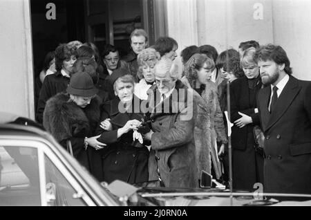 The funeral of singer Billy Fury, St Johns Wood Church. Billy, 42, died ...