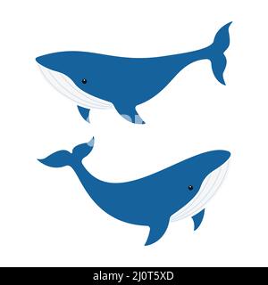 Whale blue animal. Sperm whale character. Ocean animal symbol Stock ...