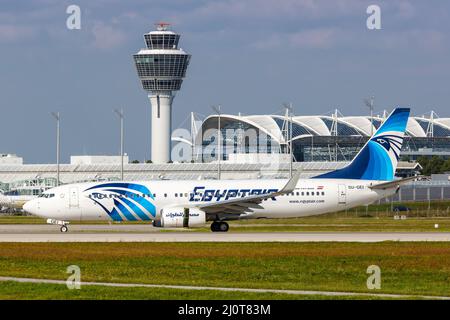 Egyptair Boeing 737-800 aircraft as seen at the new Istanbul Airport ...