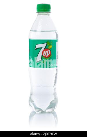 7 up lemonade soft drink plastic bottle isolated on a white background ...