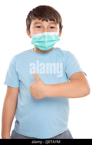 Child Boy With Mask Against Corona Virus Corona Virus Portrait Portrait ...