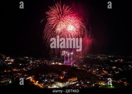 Akre, Iraq. 20th Mar, 2022. Iraqi Kurdish men hold fire torches as they ...